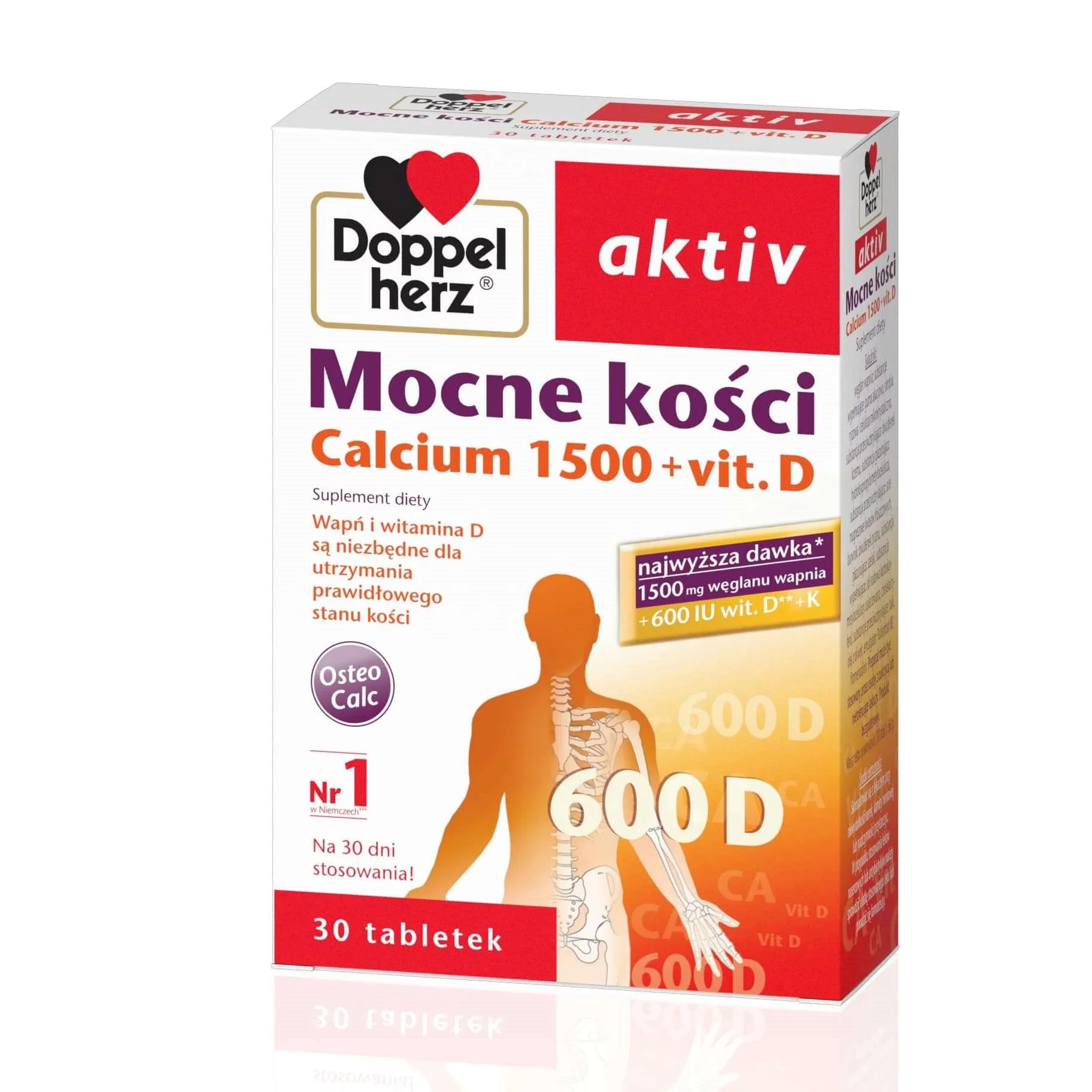 Doppelherz aktiv Strong Bones Calcium 1500 + Vitamin D – 30 tablets ...