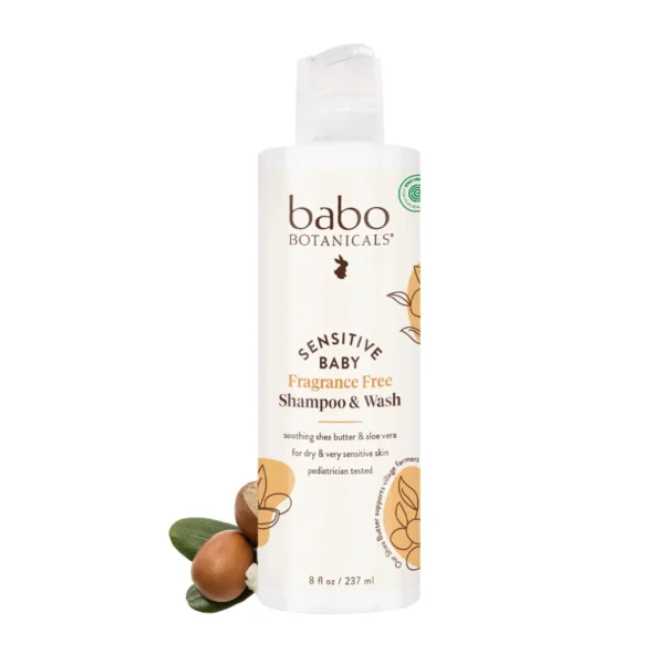 Babo Botanicals Sensitive Baby Fragrance-Free Shampoo & Wash 237ml ...
