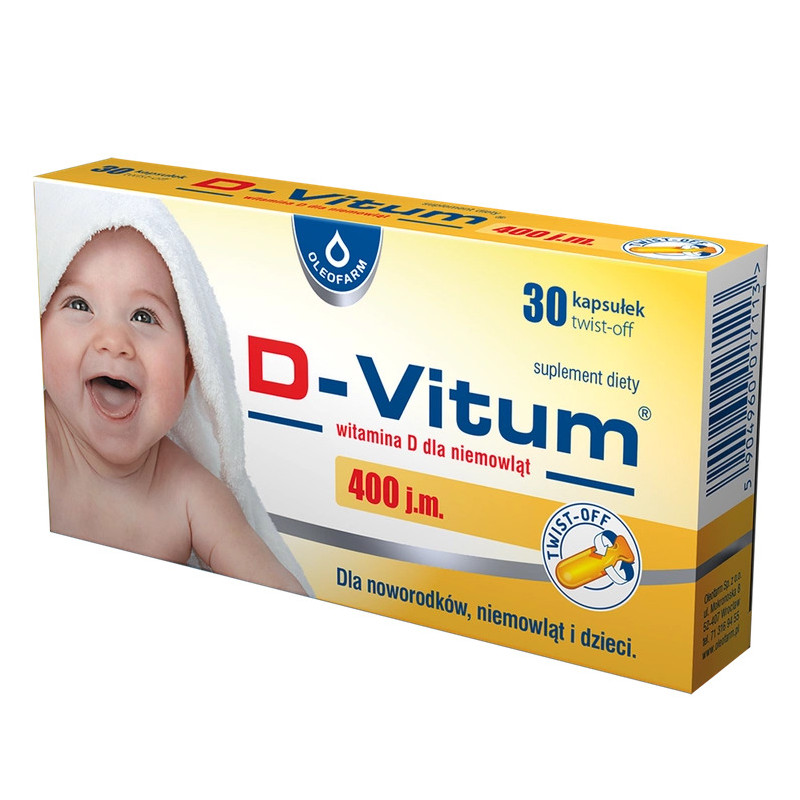 D-Vitum Vitamin D for Infants 400 IU – 30 Twist-Off Capsules - Polish ...