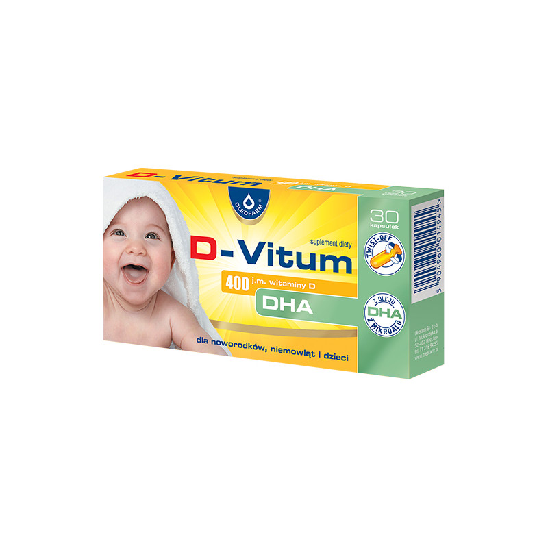 D-Vitum 400 IU with DHA – 30 Twist-Off Capsules - Polish American Pharmacy