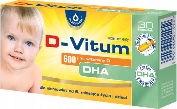 D-Vitum 600 IU with DHA – 30 Twist-Off Capsules - Polish American Pharmacy