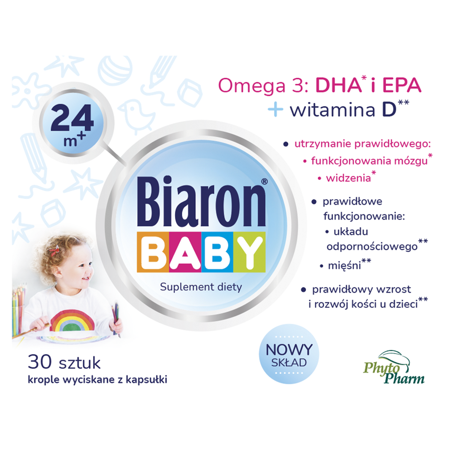 Biaron Baby Omega-3: DHA & EPA + Vitamin D – 30 pcs - Polish American ...
